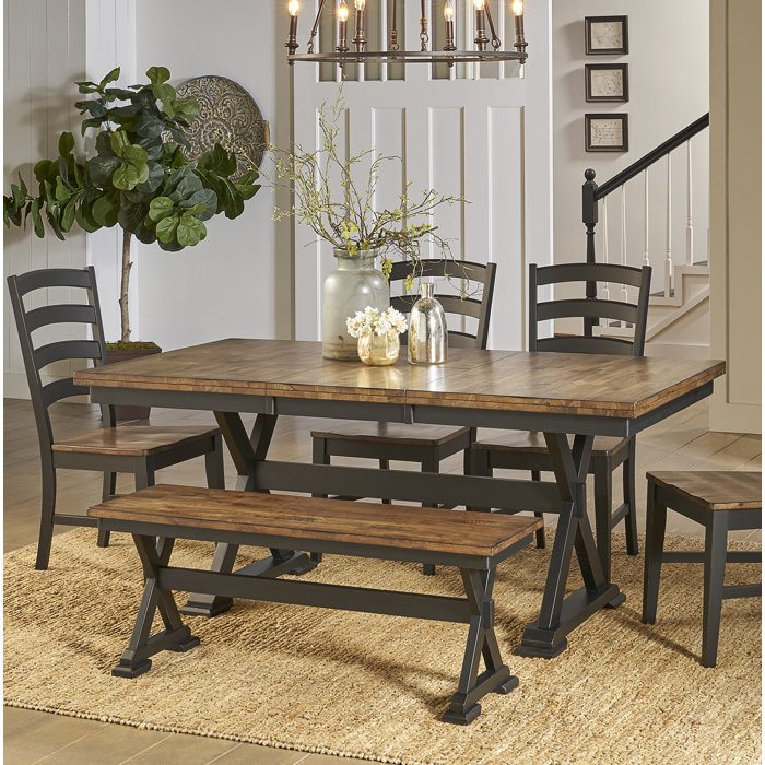 Laurel Foundry Modern Farmhouse Suki Extendable Solid Wood Dining Table & Reviews | Wayfair